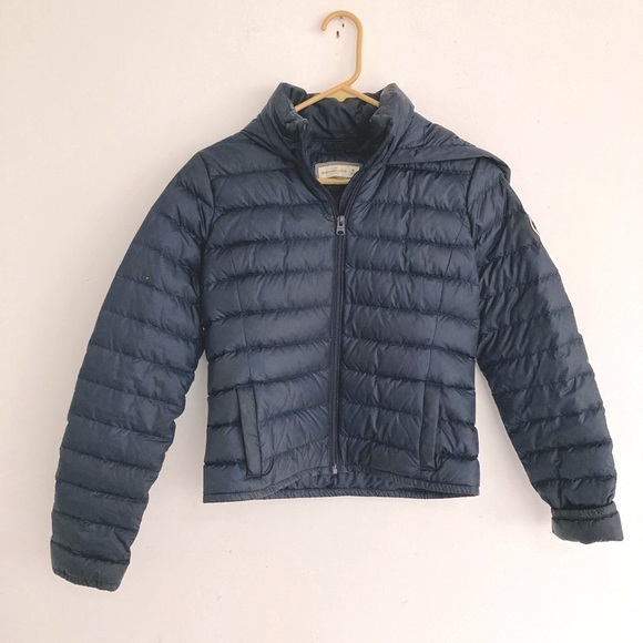 Abercrombie & Fitch | Jackets & Coats | Abercrombie Cropped Navy Puffer Jacket | Poshmark